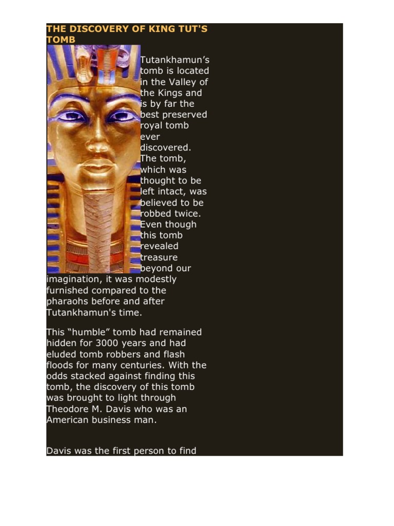 The Discovery of King Tut | PDF | Tutankhamun | African Civilizations