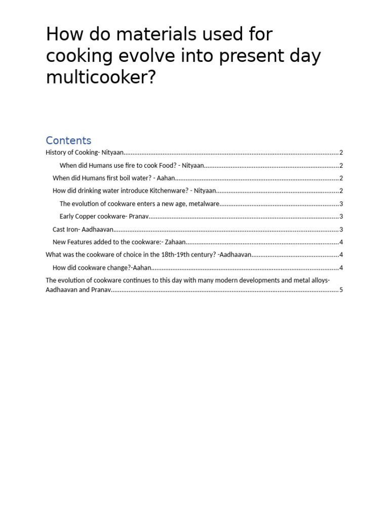 History of Cooking | PDF