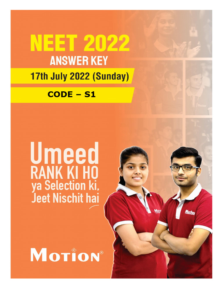 Neet 2022 Answer Key S1 | PDF