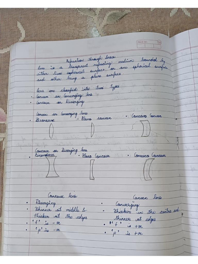 Refraction of Light Through Lens | PDF