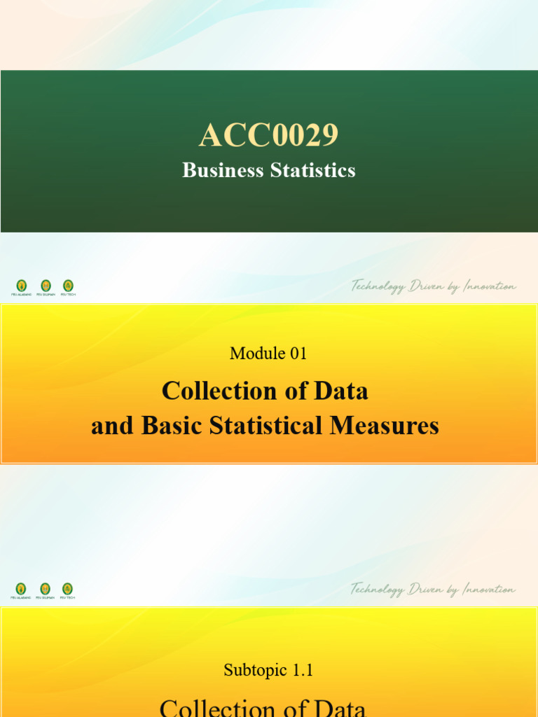 M1 Collection of Data and Basic Statistical Measurements | PDF