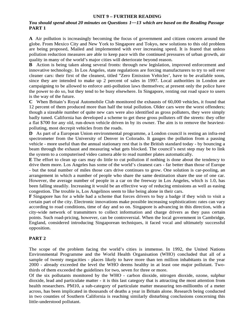 Reading Pollution | PDF