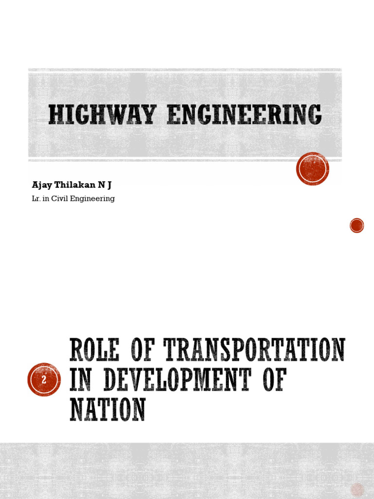 TE Module-1 Highway Engineering | PDF