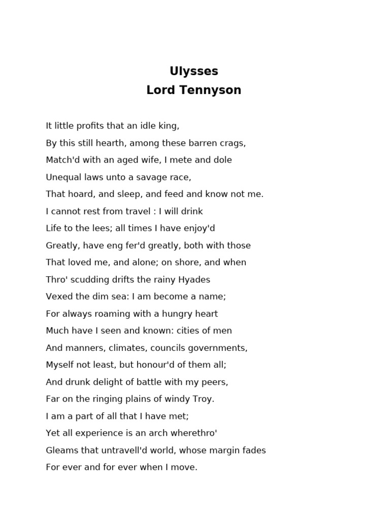 Ulysses Lord Tennyson | PDF