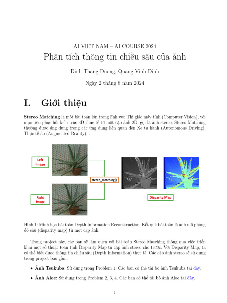AIO2024 Module02 Project Image Depth Estimation Description | PDF