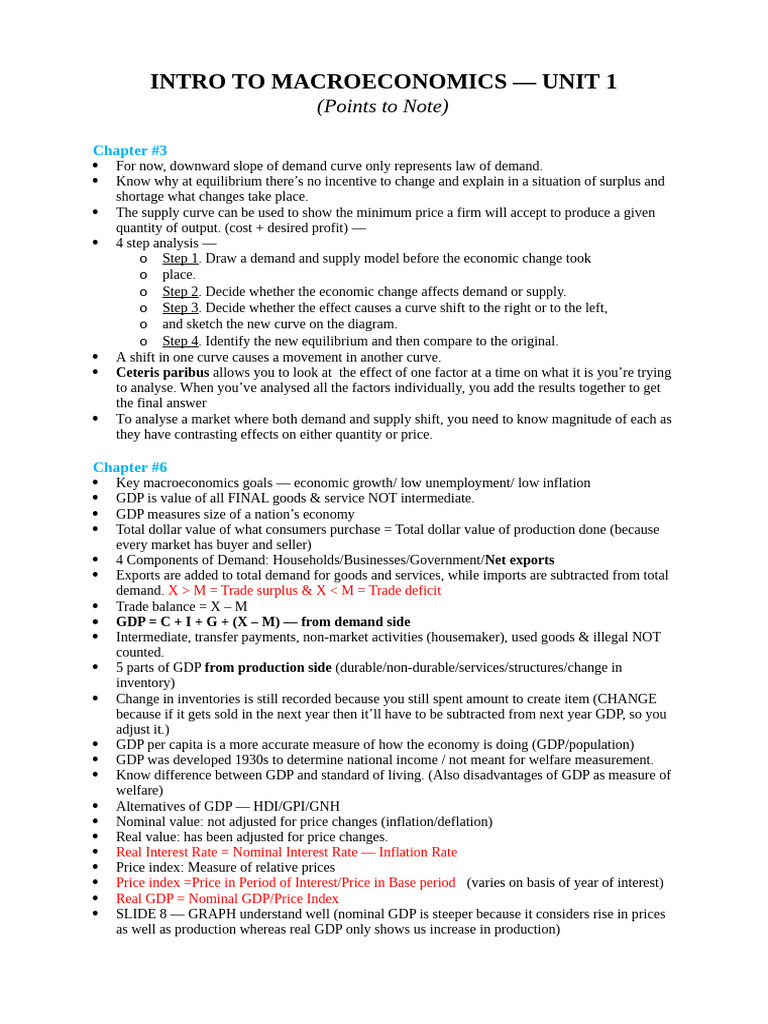 Intro To Macro Notes | PDF