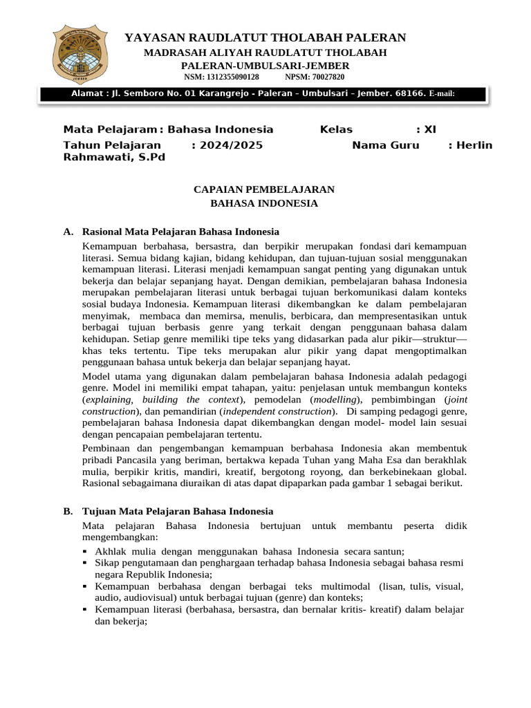 CP Bahasa Indonesia KLS XI | PDF