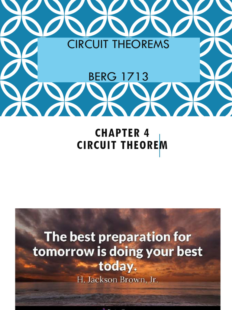 Circuit Theorems BERG 1713 | PDF