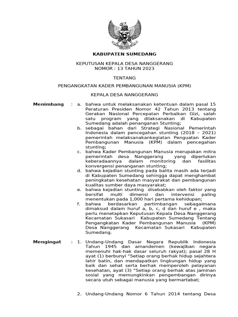 Contoh SK KPM | PDF