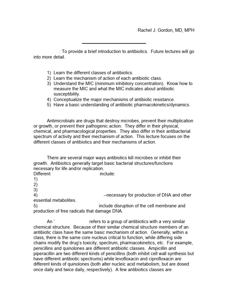 Antibiotics Notes | PDF