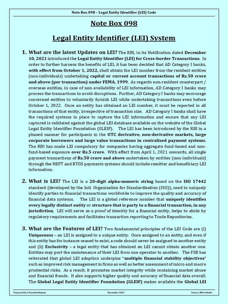 Note Box 098 - LEI | PDF