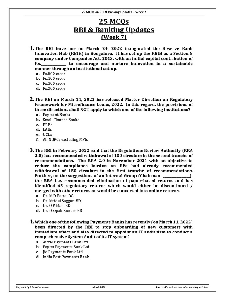 25 MCQs - Week 7 | PDF