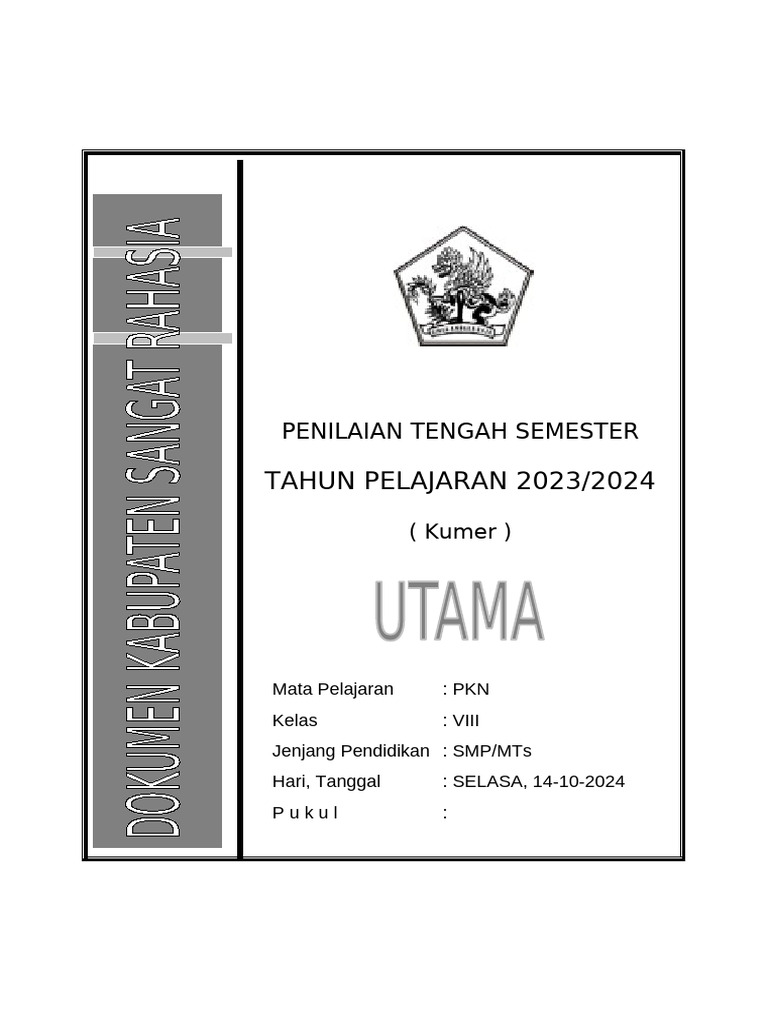 Soal Sumatif Kls 8 SMT Ganjil 2024 | PDF