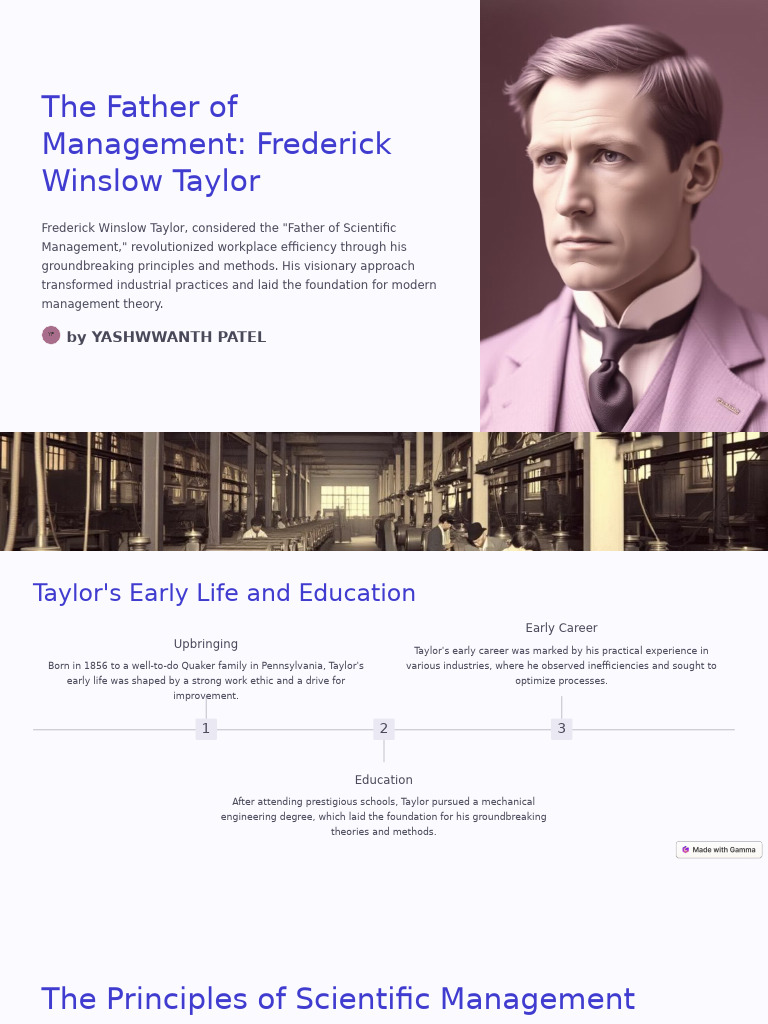 The Father of Management Frederick Winslow Taylor | PDF