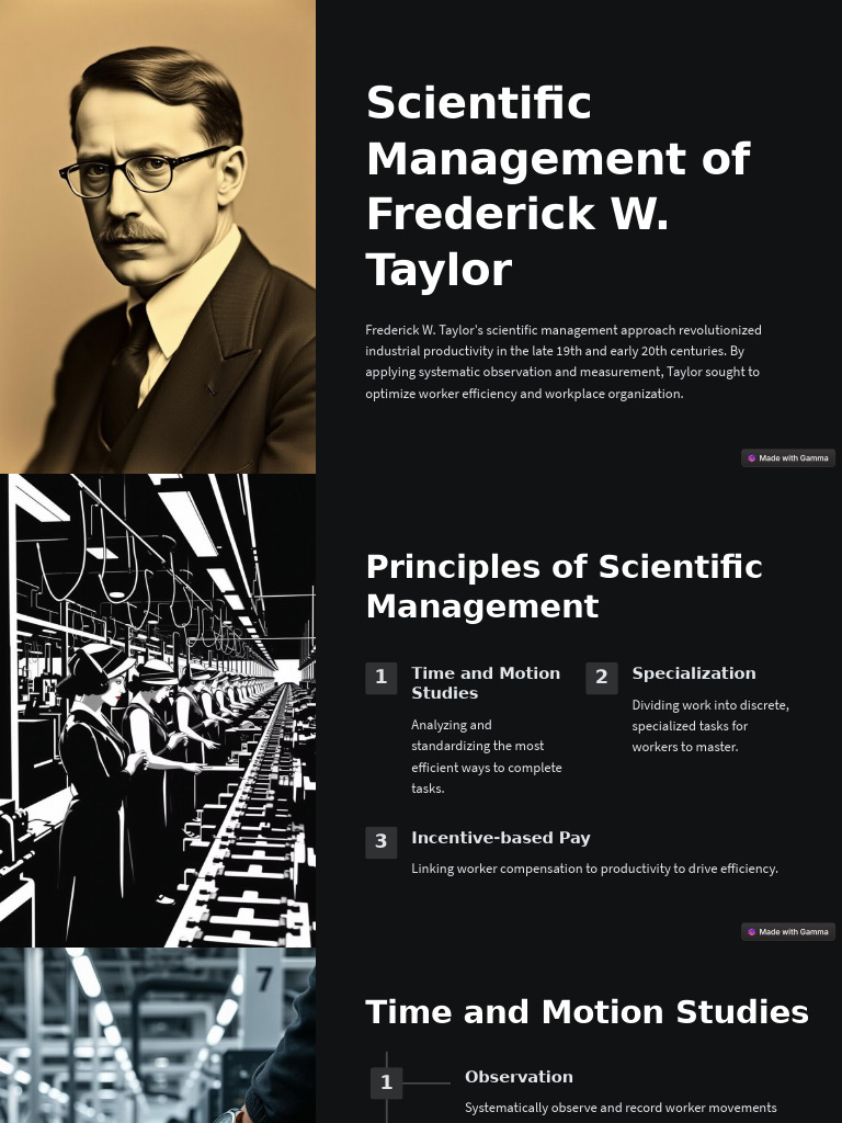 Scientific Management of Frederick W Taylor | PDF