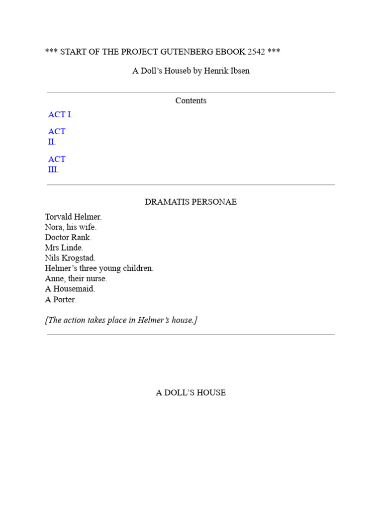 A Dolls House | PDF