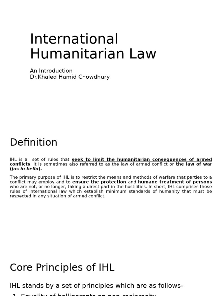 Topic 1 IHL-Introduction | PDF