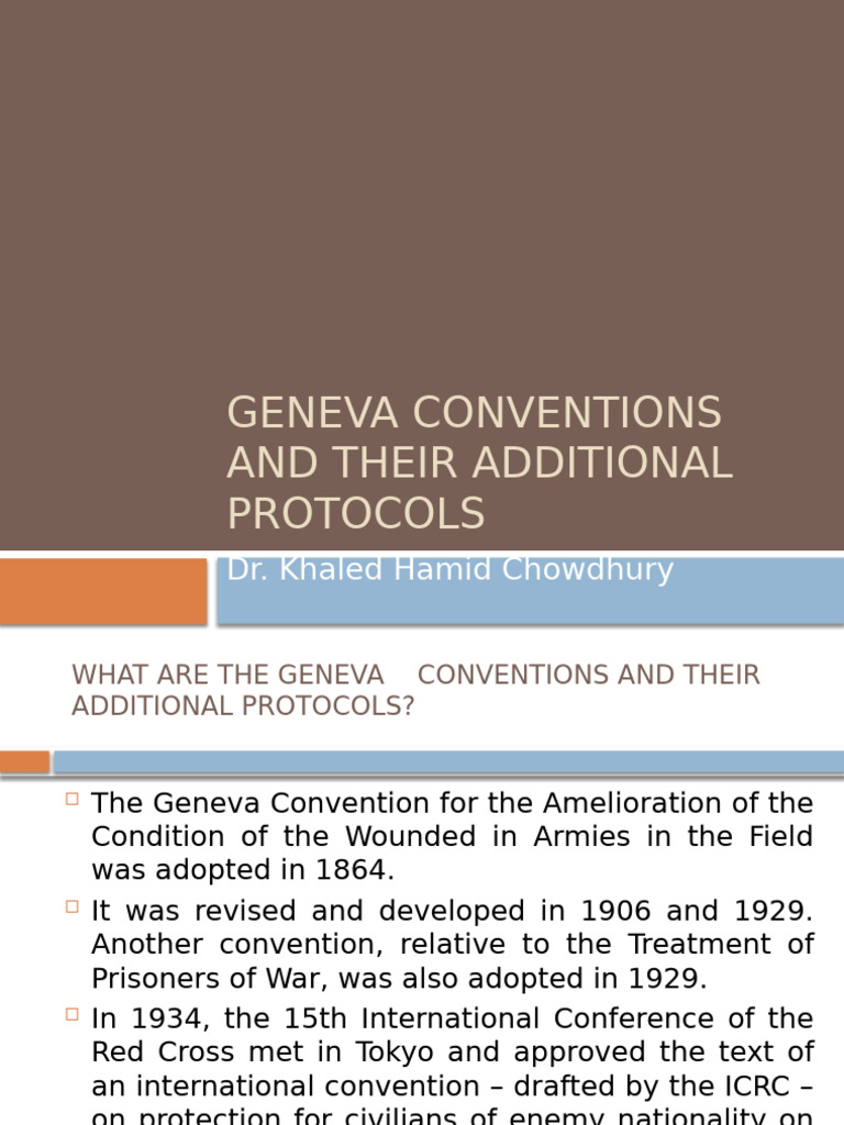 Overview of Geneva Conventions & Protocols | PDF | Geneva Conventions ...