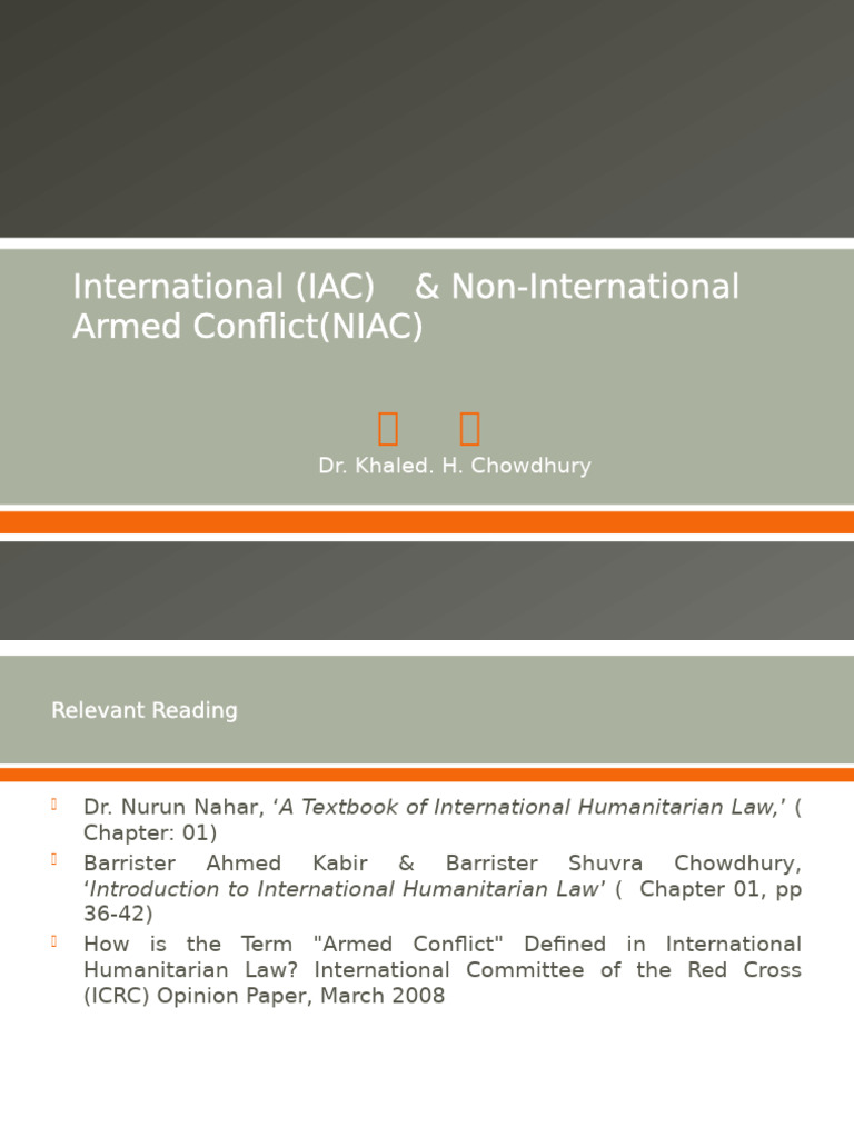 Understanding IAC and NIAC in IHL | PDF | International Humanitarian ...