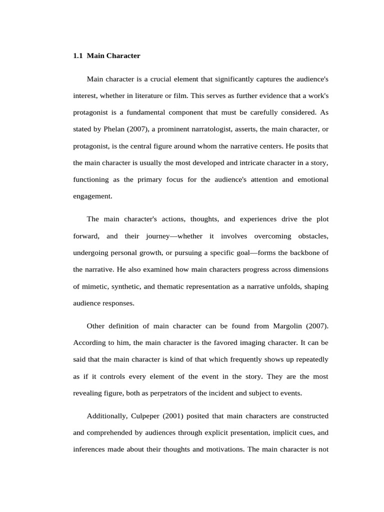 #Main Character and Characterization | PDF