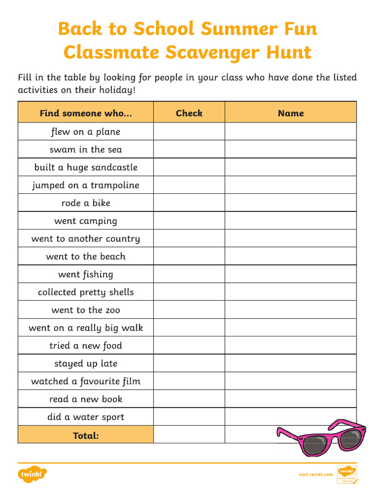t t 21077 Back to School Summer Fun Classmate Scavenger Hunt Ver 5 (1 ...