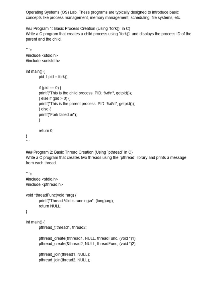 OS Lab-1 | PDF