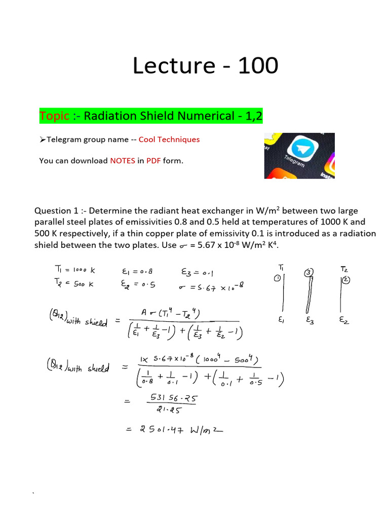 HMT Lecture - 100 | PDF