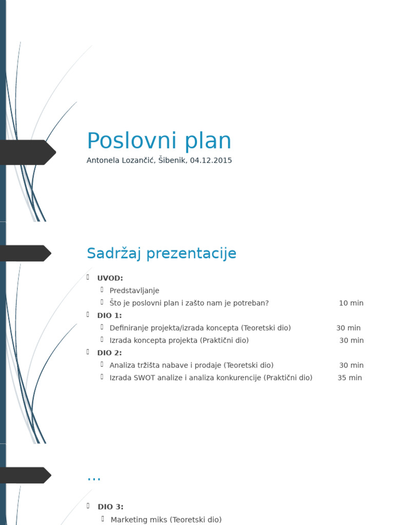Poslovni Plan Prezentacija | PDF