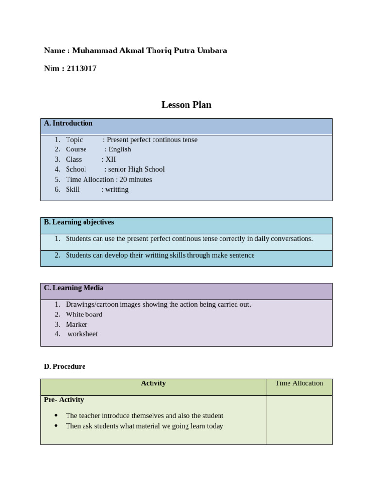 Lesson Plan-1 | PDF