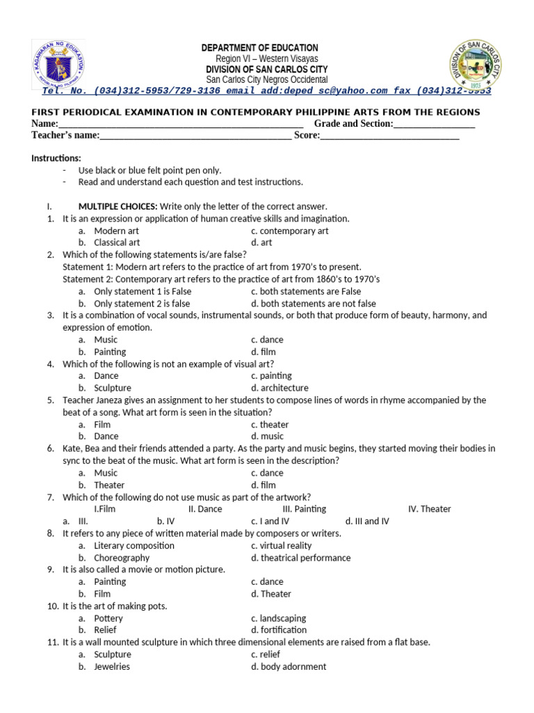 First Periodical Examination | PDF