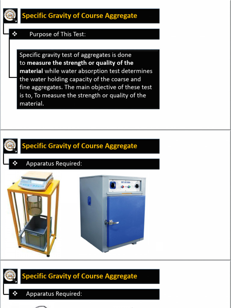 11 Specific gravity of coarse aggregate | PDF