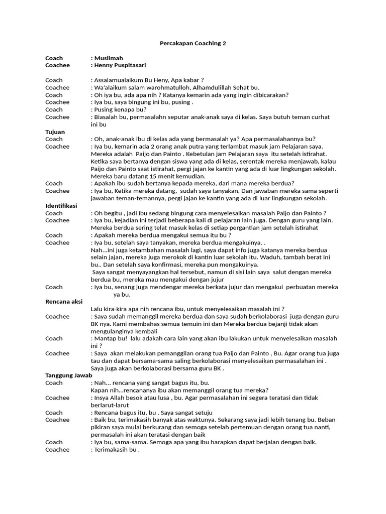 Percakapan Coaching | PDF