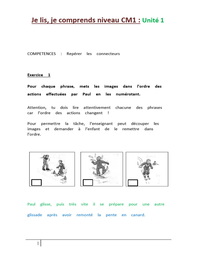 CM1 Unite1 Ligne | PDF