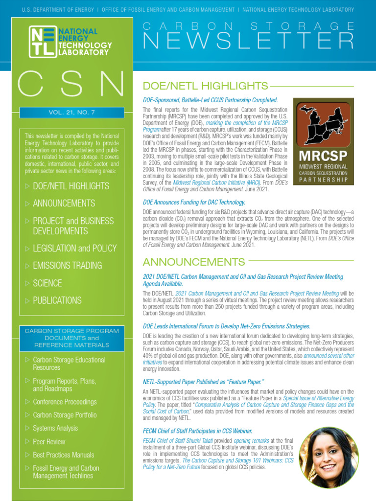 DOE Carbon Storage and CCUS Updates | PDF | Carbon Capture And Storage ...