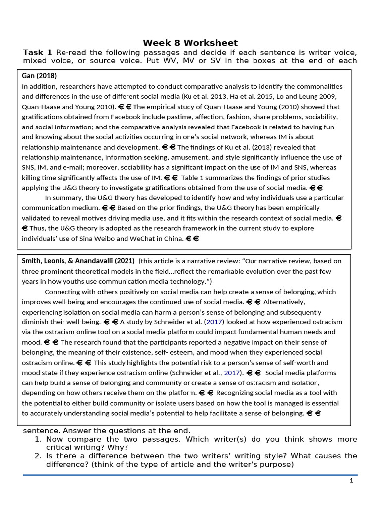 Week 8 Worksheet | PDF