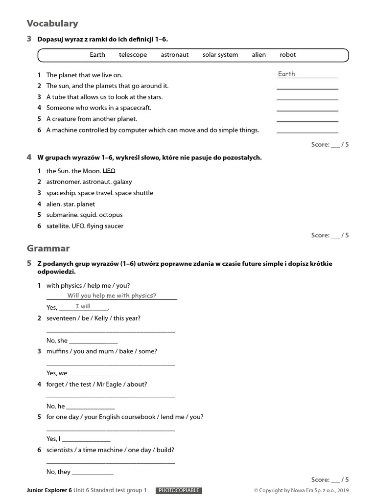 Class 6a Unit 6 Page 2 | PDF