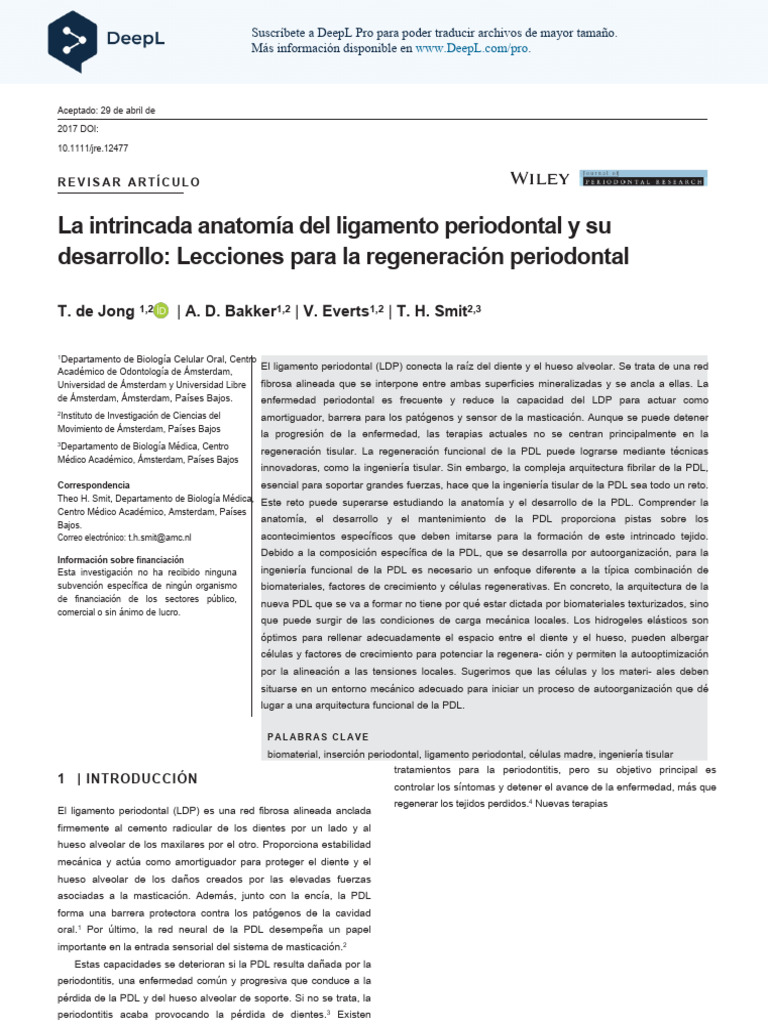 J of Periodontal Research - 2017 - Jong - The Intricate Anatomy of The ...
