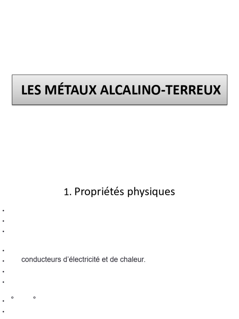 Les Métaux Alcalino-Terreux | PDF