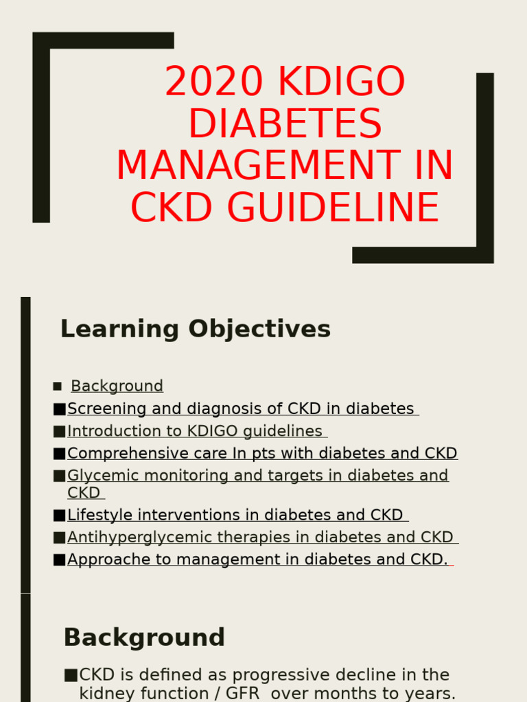 KDIGO 2020 Diabetes & CKD Guidelines | PDF | Chronic Kidney Disease ...