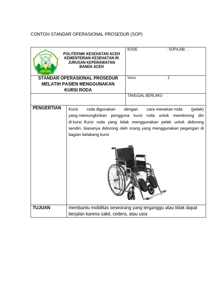 Contoh Standar Operasional Prosedur | PDF