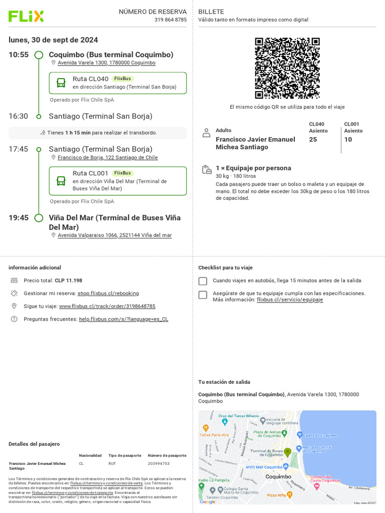 Pasaje flix bus | PDF