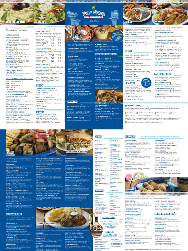 Niko Niko’s Menu | PDF