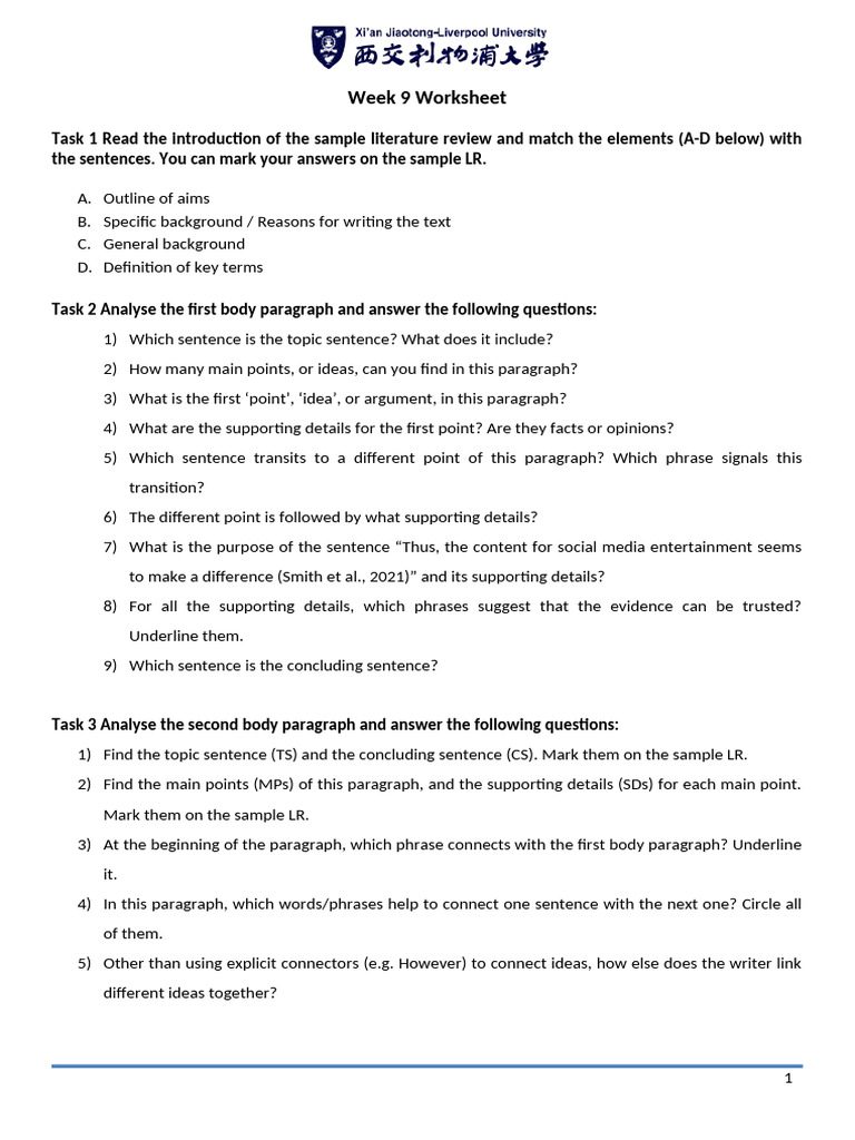Week 9 Worksheet | PDF