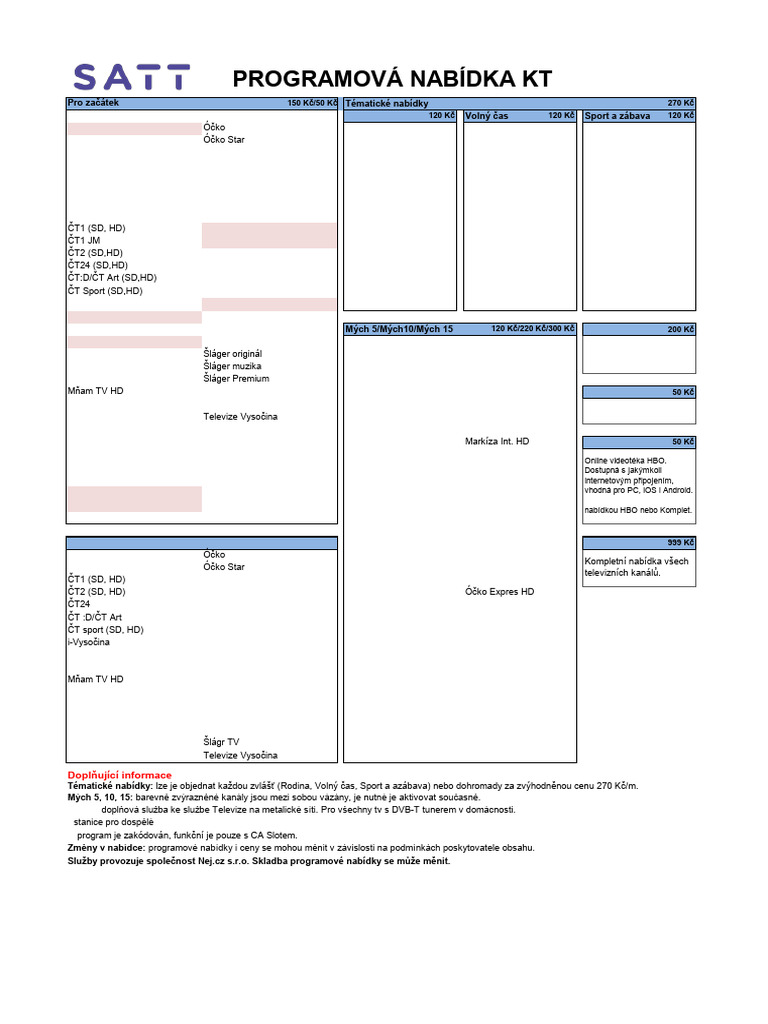 Satt Programova Nabidka KT 01 03 2024 | PDF