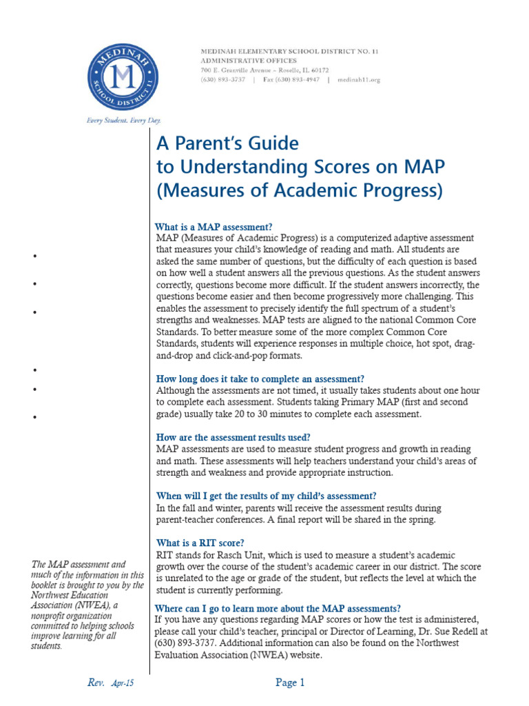 A Parent Guide To MAP Scores MSD11 | PDF