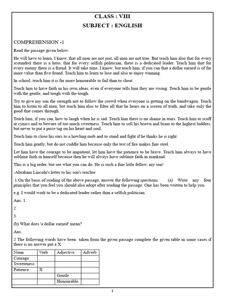 Class 8 Full Assignment Updated | PDF