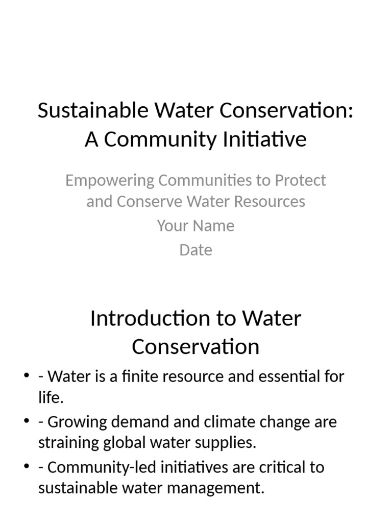Sustainable Water Conservation Presentation | PDF