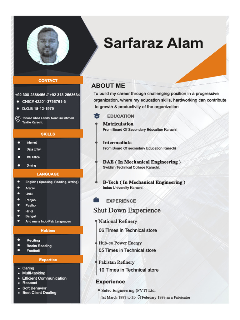 Sarfaraz CV | PDF