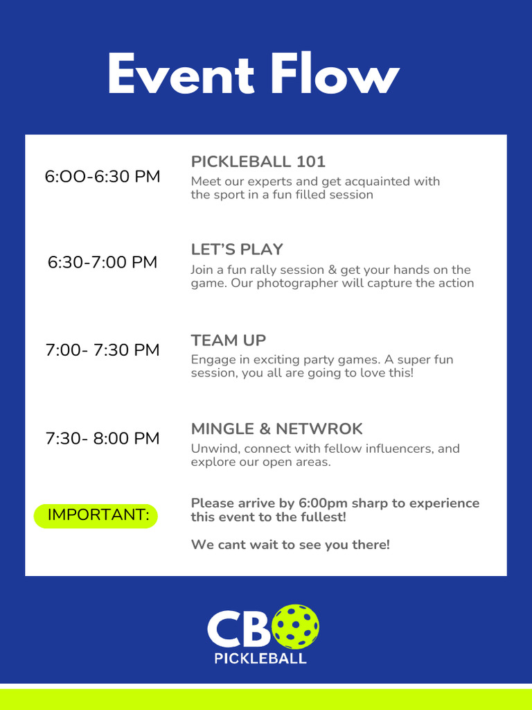 Pickleball event flow | PDF