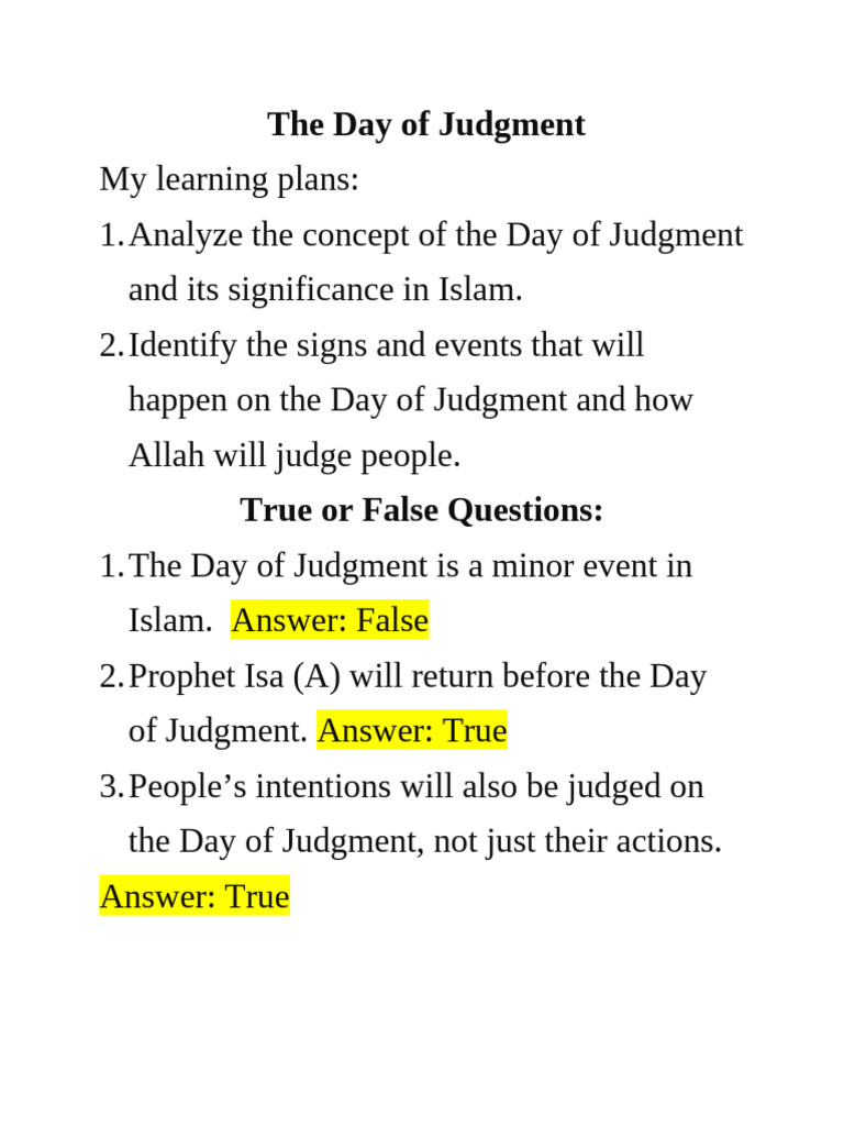 The Day of Judgment | PDF